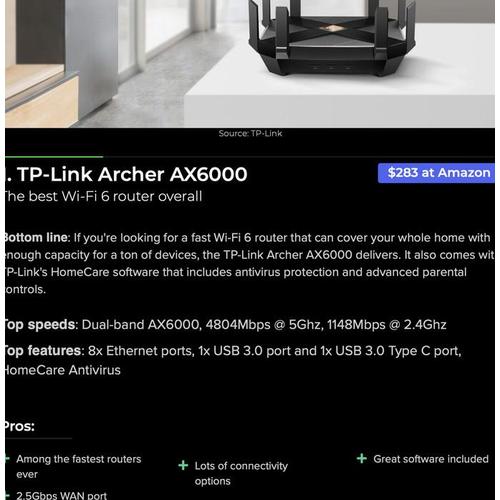 Jual Tp-Link Tplink Archer AX6000 AX 6000 Router Wifi 6 Mesh OneMesh ...