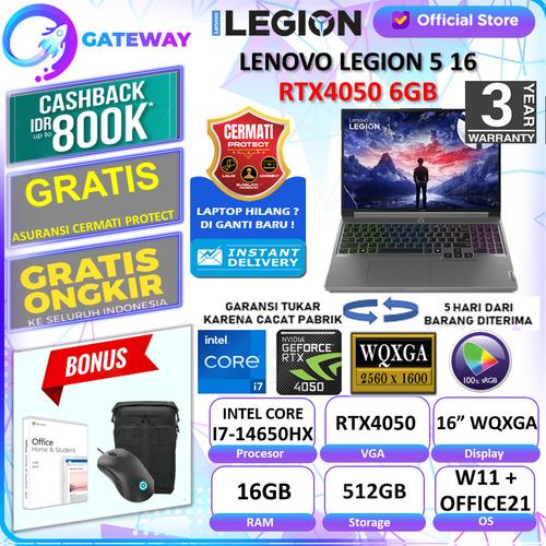 Promo Lenovo Legion 5 16IRX9 RTX4050 I7-14650HX 16GB 512GB w11 ohs 16 ...
