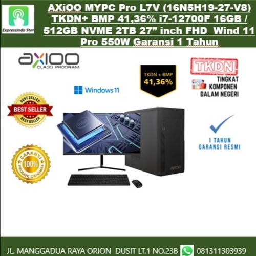 Jual AXiOO MYPC Pro L7V (16N5H19-27-V8) TKDN+ BMP 41,36% i7-12700F 16GB ...