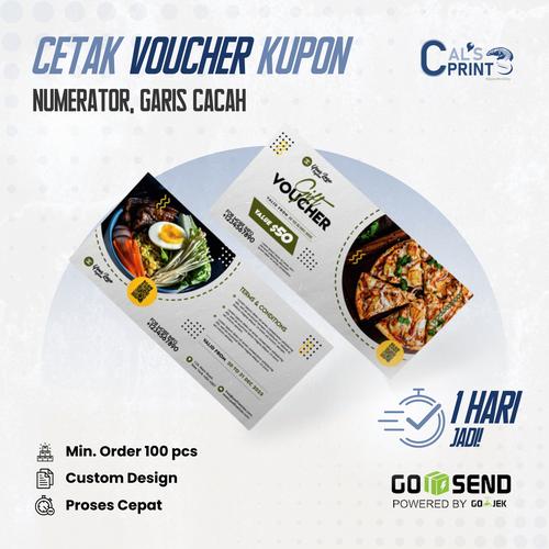 Jual Cetak Voucher Ukuran Custom 14 x 6 Cetak Voucher Kupon Makanan ...