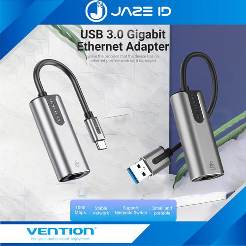 Jual Vention Adapter USB A 3.0 Type C to RJ45 LAN Gigabit Ethernet ...