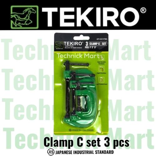 Jual TEKIRO clamp C set 3 pcs ukuran 1 inch 2 inch 3 inch klem besi ...