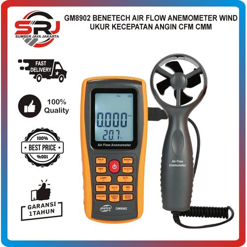 Jual GM8902 benetech Air Flow Anemometer Wind Ukur Kecepatan Angin cfm ...