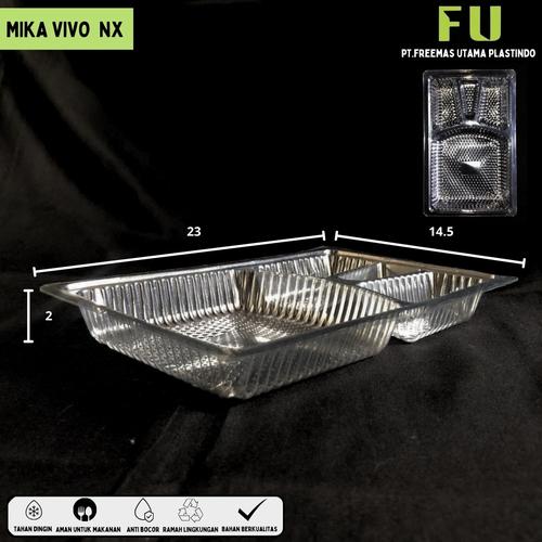 Jual Mika VIVO NX / Mika 23x15 / Mika Persegi Panjang Sekat 4 / Mika Plastik Tebal @100 Pcs ...