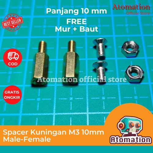 Jual Spacer PCB Besi Kuningan M3 Panjang 10mm 1cm Free Mur Baut - Kab ...