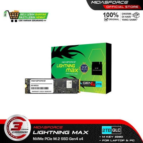 Jual SSD M.2 NVME 2TB Midasforce Lightning Max PCIe Gen4 x4 - Paket ...