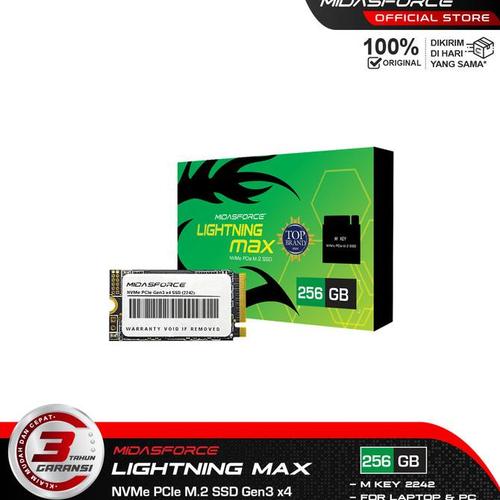 Jual SSD M.2 NVME 256GB 2242 Midasforce Lightning Max PCIe Gen3 x4 ...