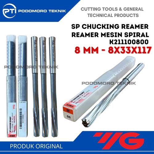 Jual YG1 SP Chucking Reamer 8 MM 8X33X117 Mesin Reamer Spiral ...