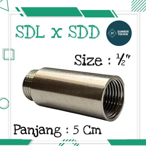 Jual SDL x SDD Stainless 1/2 Inch Kran Sambungan Drat Luar Dalam ...