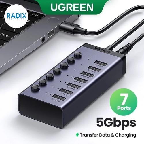 Jual Ugreen USB Hub 3.0 Powered USB Hub 7 port with DC Adapter 90307 ...