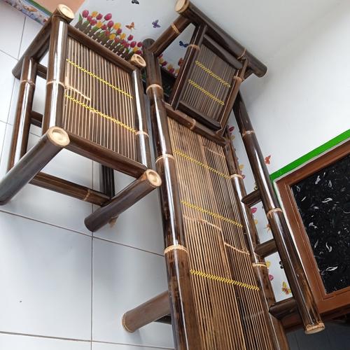 Jual kursi bambu hitam/ bale bambu plus meja ini - Kab. Bogor - bambo ...