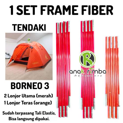 Jual FRAME FIBER BORNEO 3 TENDAKI KAPASITAS 3 ORANG - 1 LONJOR UTAMA ...