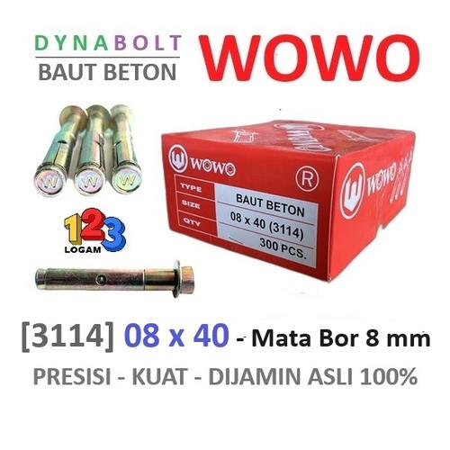 Jual (3114) 8 x 40 Baut Beton - Dynabolt Merk WOWO - Kunci 10 - Kab ...