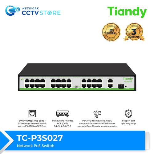 Jual TIANDY TC-P3S027 Network 27Channel PoE Switch - Jakarta Barat ...