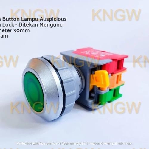 Jual Push Button + Lamp 30mm Push Lock Auspicious - Push Button Lampu ...
