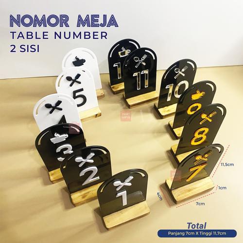 Jual NOMOR MEJA CAFE RESTORAN OVAL BAHAN AKRILIK DAN KAYU WOODEN TABLE ...