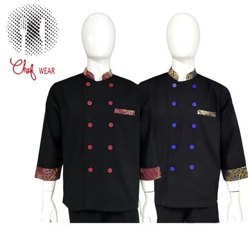 Jual Chef Wear STANLEY Baju Koki Hitam Komb Batik Saku S-XL - Tosca, S ...