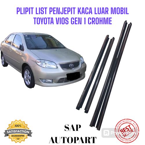 Jual PLIPIT LIST PENJEPIT KACA LUAR MOBIL TOYOTA VIOS GEN 1 CROHME ...