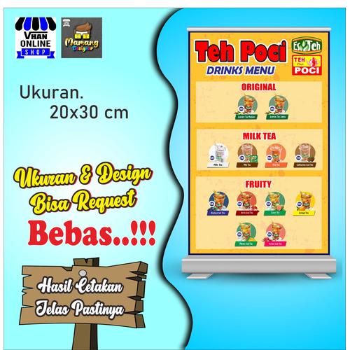 Jual Spanduk Banner Daftar Menu Es Teh Poci Model Terbaru, Bisa Request ...