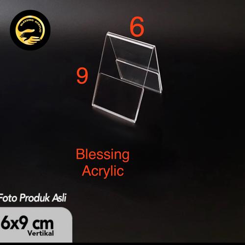Jual Acrylic segitiga tent card kartu nama potrait /akrilik brosur meja ...