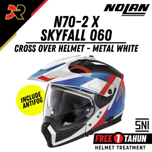 Jual NOLAN N70-2 X 060 SKYFALL METAL WHITE N-COM HELM MODULAR CROSSOVER ...
