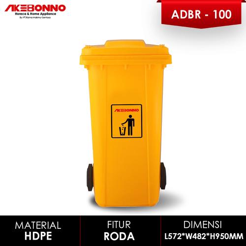 Jual Akebonno Plastic dustbin with wheels 100 Liter (ADBR100) / TEMPAT SAMPAH PLASTIK TEBAL ...