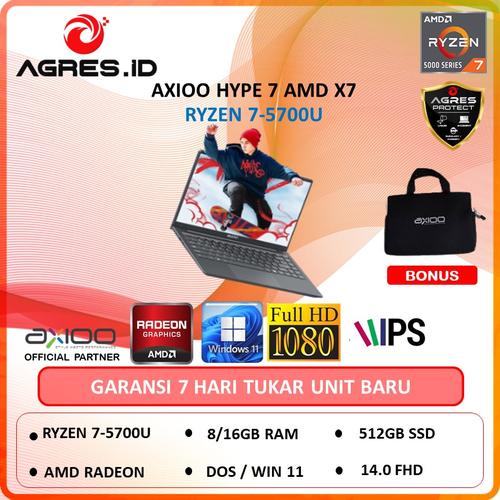 Promo LAPTOP AXIOO HYPE 7 AMD X7 RYZEN 7-5700 8/16GB 512GB 14" fhd ips ...