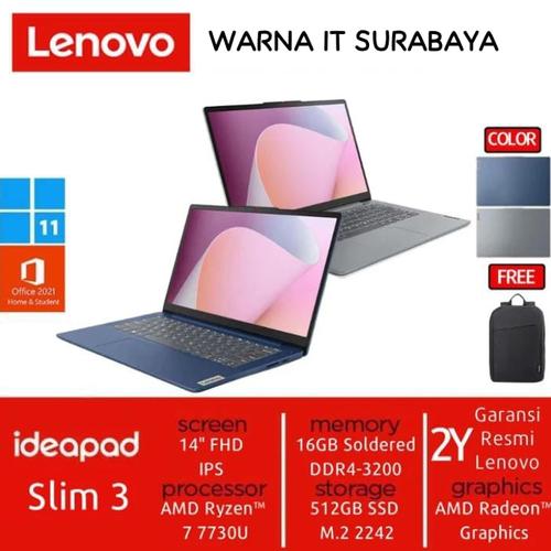 Promo LENOVO IP3 SLIM 3/RYZEN 7-7730U/16GB/SSD 512GB/14"FHD IPS BACKLIT ...