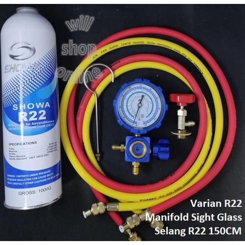 Promo PAKET ALAT PENGISIAN PREON AC RUMAH R22 MURAH MANIFOLD SIGHT ...