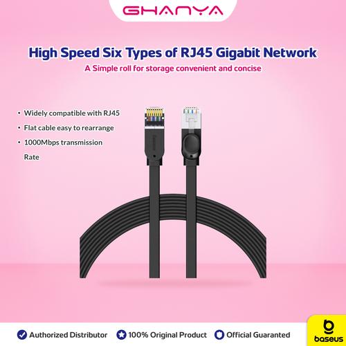 Jual Baseus High Speed Six Types of RJ45 Gigabit Network Cable Flat ...