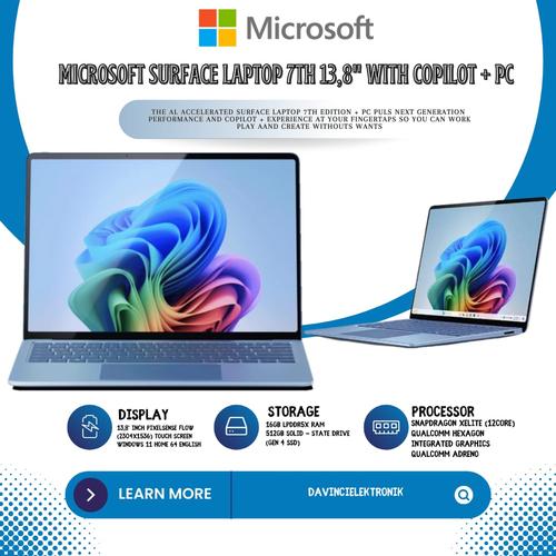 Jual MICROSOFT SURFACE LAPTOP 7TH COPILOT+ PC SNAPDRAGON X ELITE 16GB ...