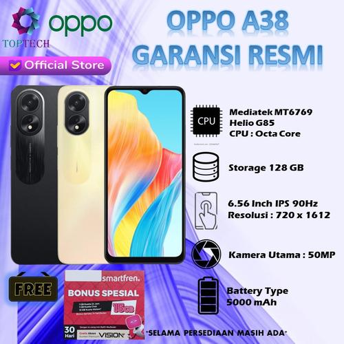 Promo OPPO A38 6GB 128GB GARANSI RESMI - +BUNDLE 1, 4gb 128gb Gold ...