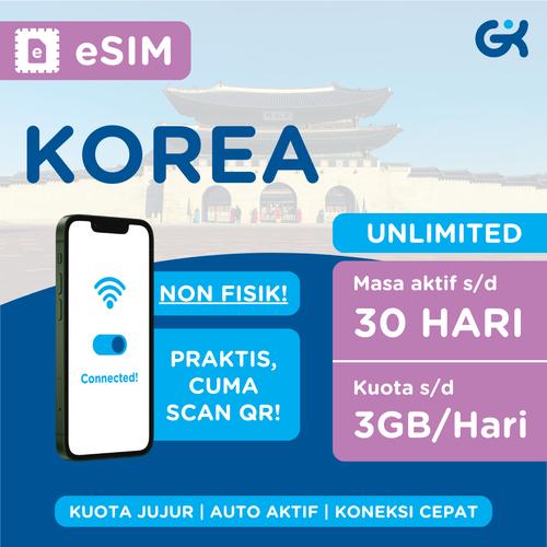 Jual eSIM South Korea Unlimited | Travel Sim Korea Selatan - 3 Hari, 2GB/Hari - Jakarta Barat ...