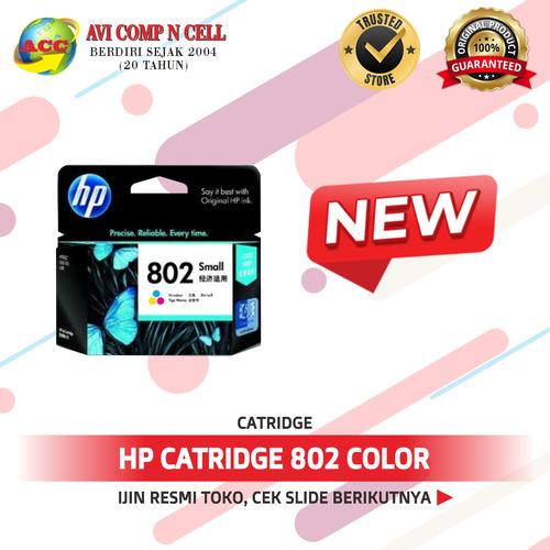 Jual Tinta Cartridge Printer HP 802 Color (Berwarna) Original - Kab ...