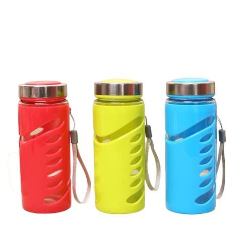 Promo Botol Kaca Motif Cover Plastik Modern Botol Minum Kaca Termos ...