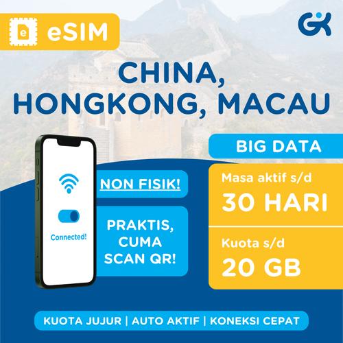 Promo eSIM Kuota Besar China Hongkong Macau |Travel Sim Cina Hong Kong ...