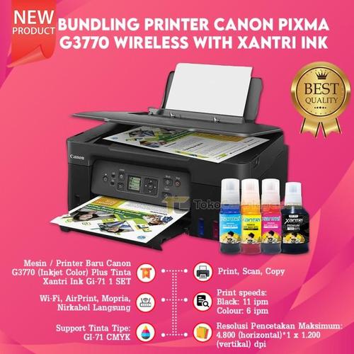 Jual Printer Canon PIXMA G3770 Wireless Print-Scan-Copy A4 Multifungsi ...