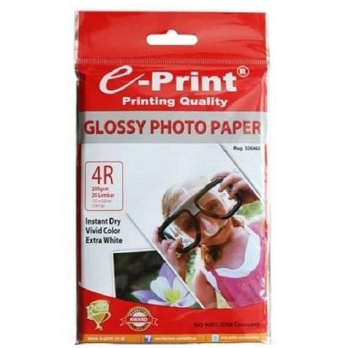 Jual kertas foto glossy 4R E-print glossy photo paper 200 GSM isi 20 ...