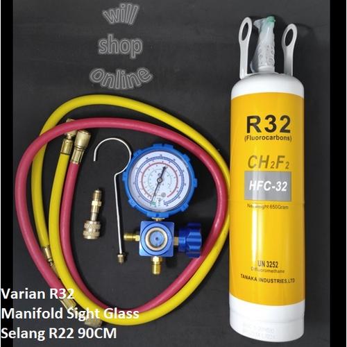Jual PAKET ALAT PENGISIAN PREON AC RUMAH R32 MURAH MANIFOLD SIGHT GLASS ...