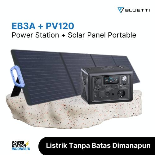 Jual Bundling Bluetti Portable Power Station EB3A + Solar Panel 120W ...