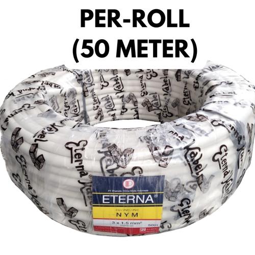 Jual PER-ROLL Kabel NYM 3 x 1.5 mm x 50 Meter Eterna Besi Putih PVC ...