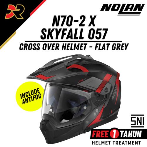 Jual NOLAN N70-2 X 057 SKYFALL FLAT GREY N-COM HELM MODULAR CROSSOVER SNI DOUBLE VISOR DV SLOT ...