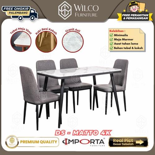 Jual Meja Makan Batu Marmer 4 Kursi Ds Matto Importa / Meja Makan ...