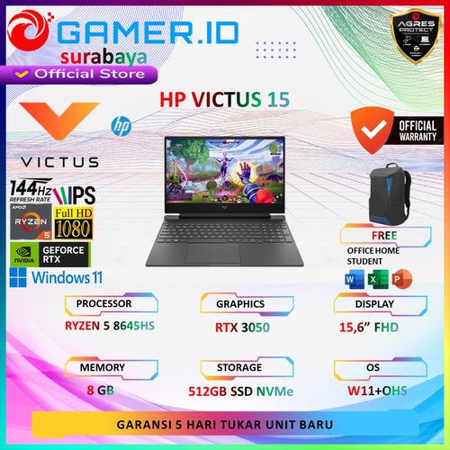 Promo HP Victus 15 RTX3050 6GB/RYZEN 5 8645HS 8gb 512ssd W11 + OHS 15.6 ...
