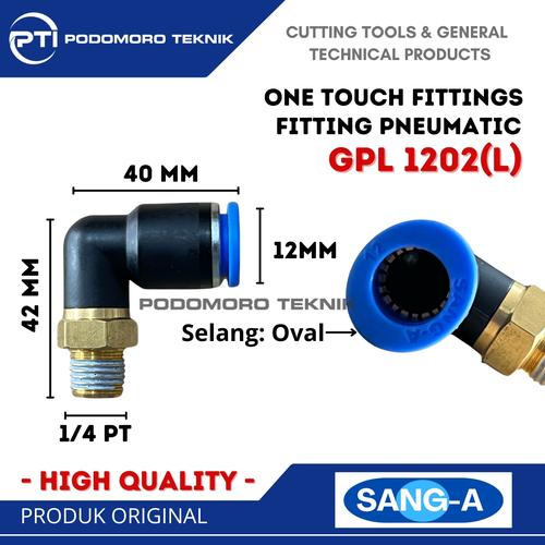 Jual SANG-A Pneumatic GPL 1202(L) Fitting L Selang 12 Drat PT 1/4 Sambungan Selang Fitting ...