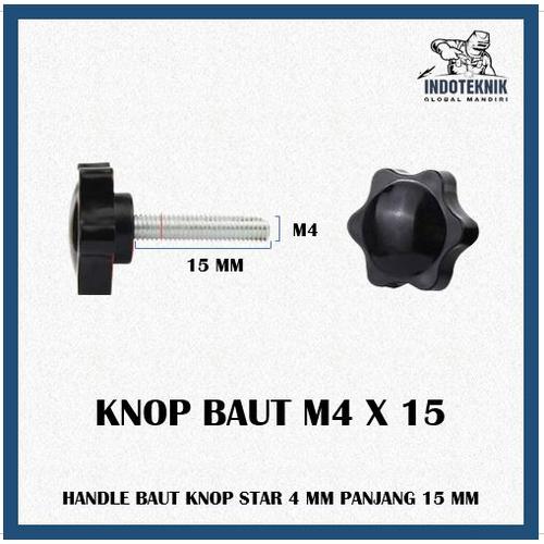 Jual Knop Baut M4 x 15 Baut Knop Star / Baut Bintang M4x15 / Baut ...