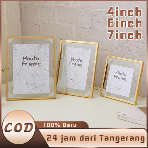 Jual Bingkai Foto Gold Emas Frame Photo Pajangan Foto Aesthetic - 7inch ...