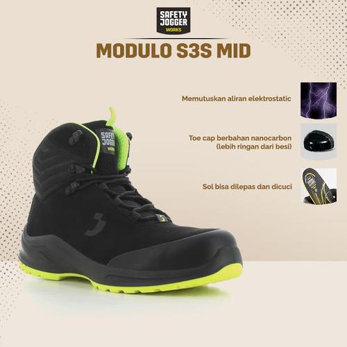 Jual Safety Jogger Modulo S3S Mid Sepatu Safety Sporty Nano Carbon ...