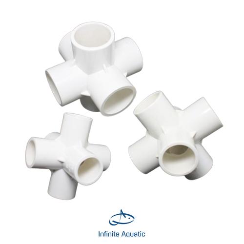 Jual Cross Tee /T 6 way Sambungan Pipa Tee Elbow Kaki 6 U-PVC - White ...