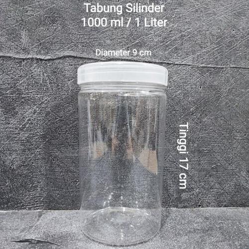 Jual Toples Tabung Silinder 1000 ml / 1 Liter per 10 pcs Plastik PET ...